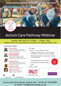 Autism Care Pathway Webinar 2022 - Pact Training